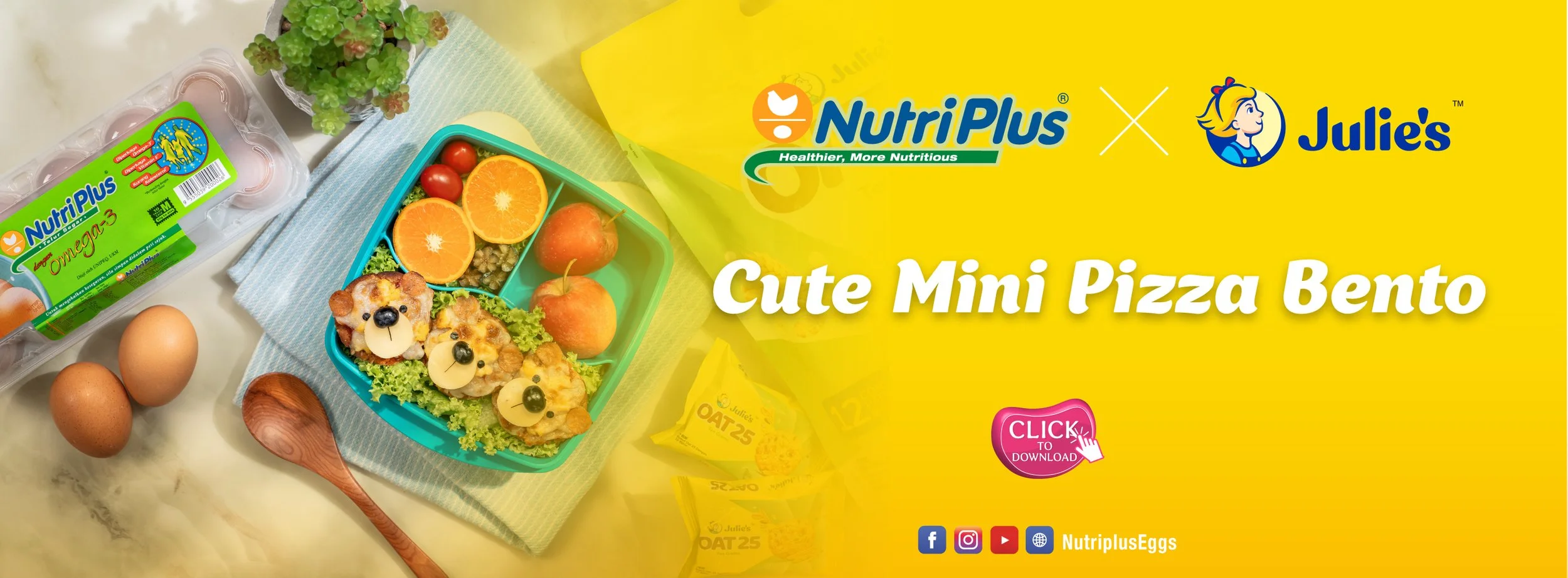 Julie's x Nutriplus Sarapanku Cute Mini Pizza Bento