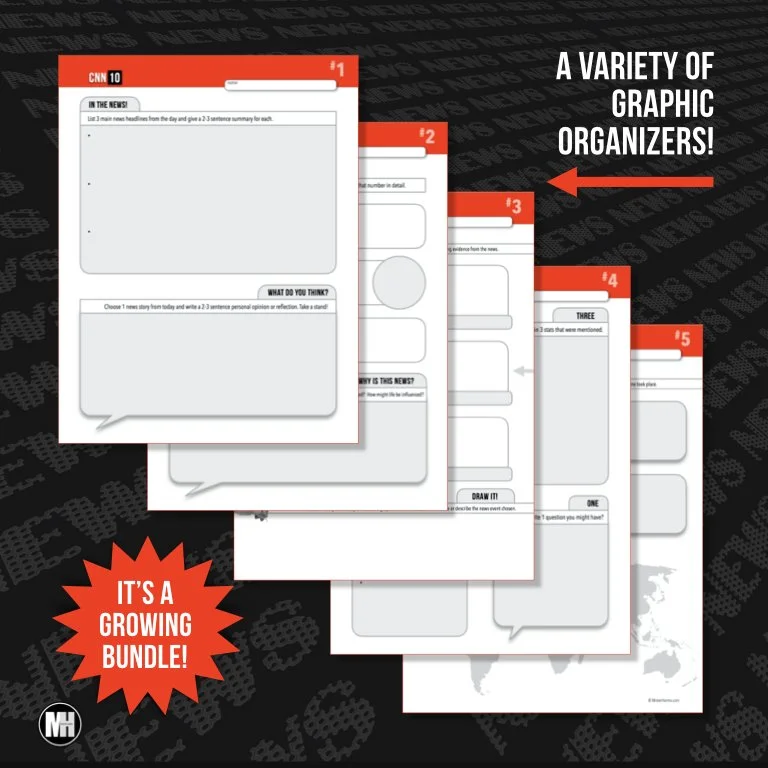 CNN 10 NEWS Graphic Organizers And Summary Templates For Viewing