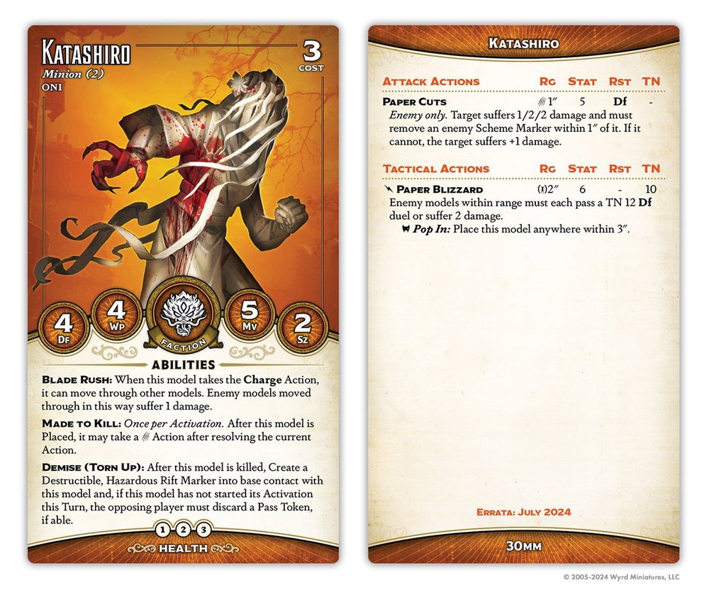 An Oni Rework — Wyrd Games