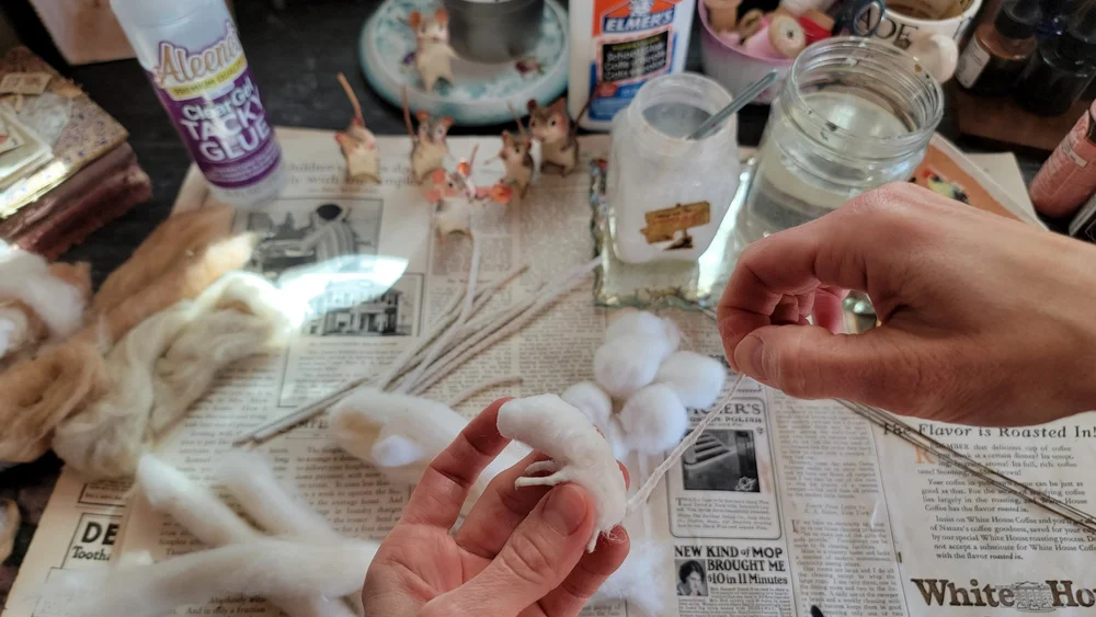 Make a mouse: spun cotton tutorial — Rosanna at Sweet Haven
