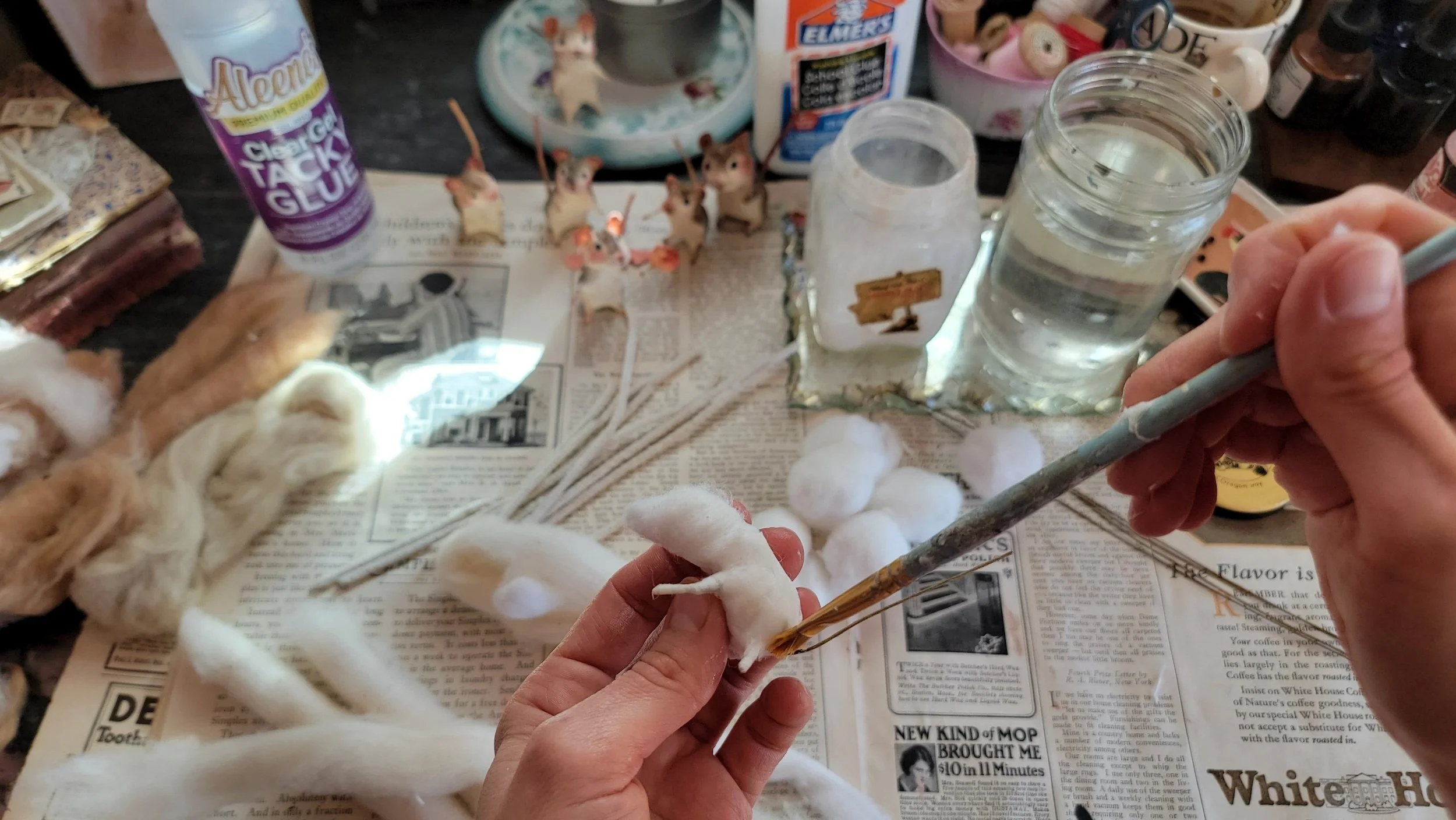 Make a mouse: spun cotton tutorial — Rosanna at Sweet Haven