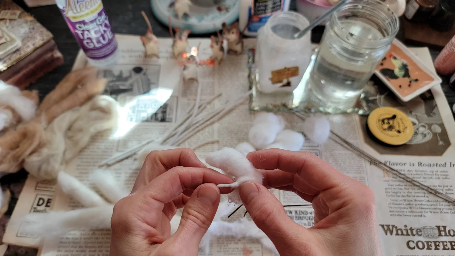 Make a mouse: spun cotton tutorial — Rosanna at Sweet Haven