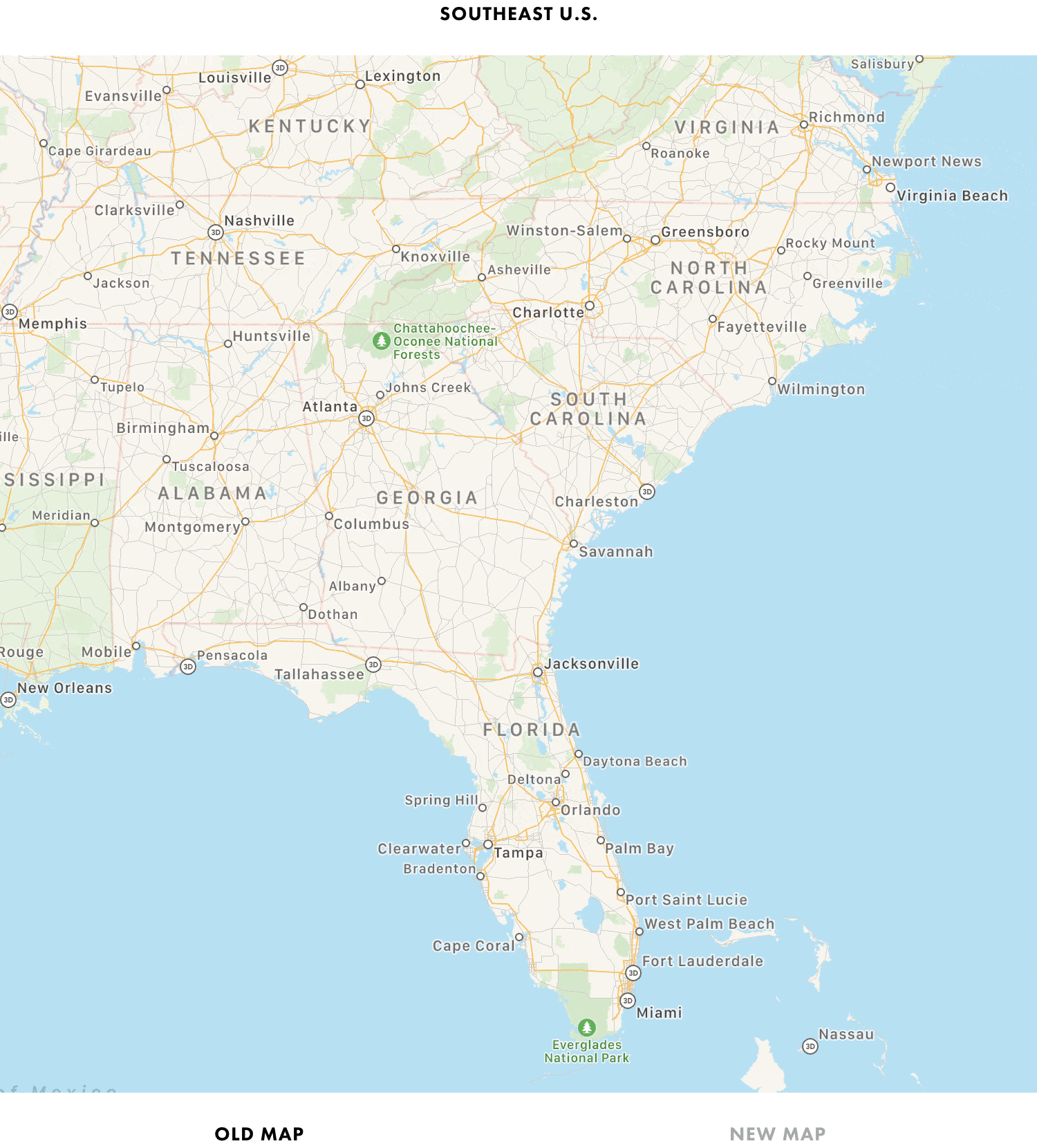 Map Of Southeast Coast Usa - United States Map