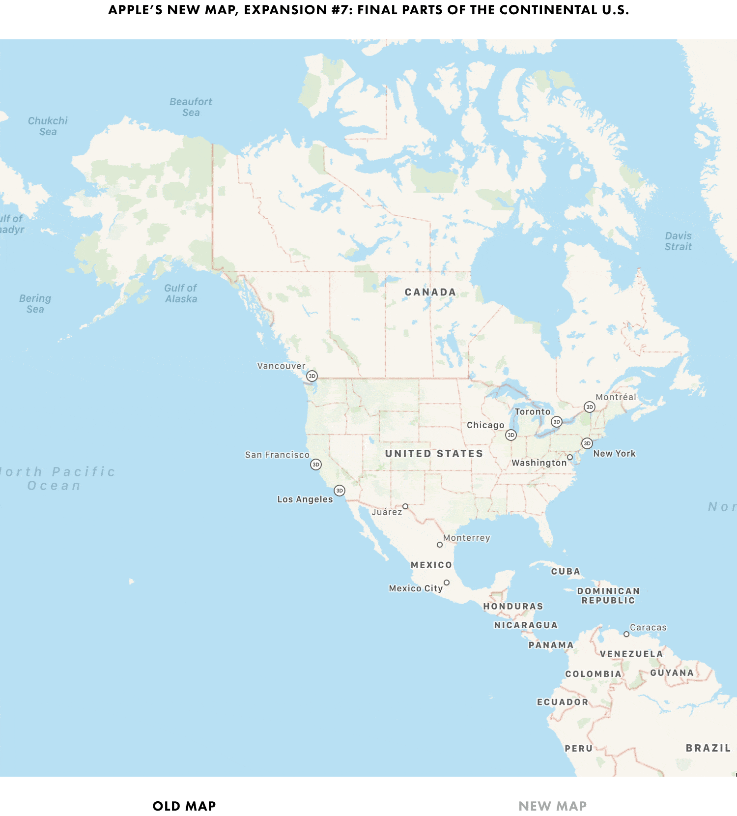Apple’s New Map, Expansion #7: Final Parts of the Continental U.S.