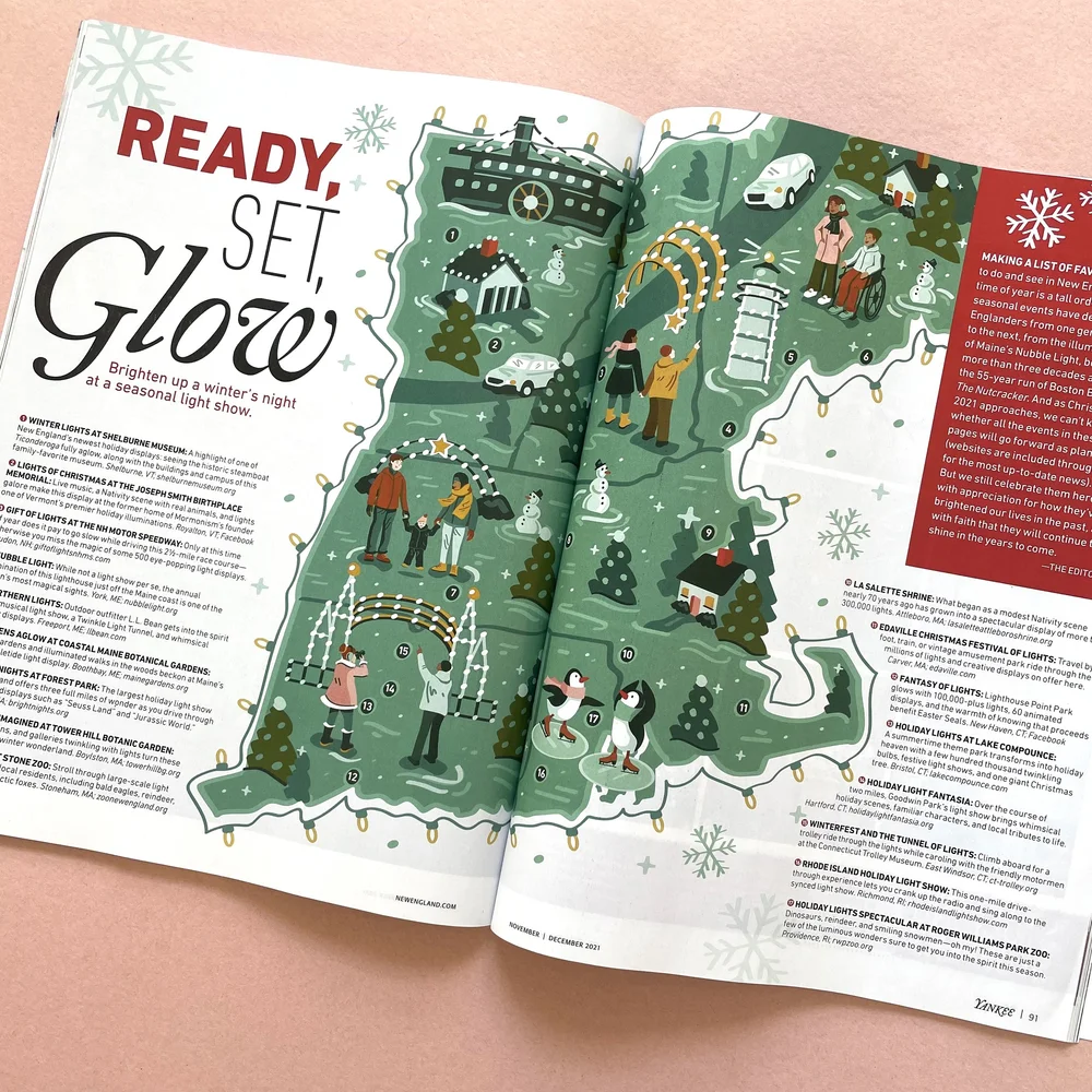 Map of New England Illustration for Yankee Magazine — Julia Emiliani ...