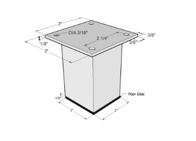 Steven- Square, Metal Furniture Leg — Ferrous Hardware