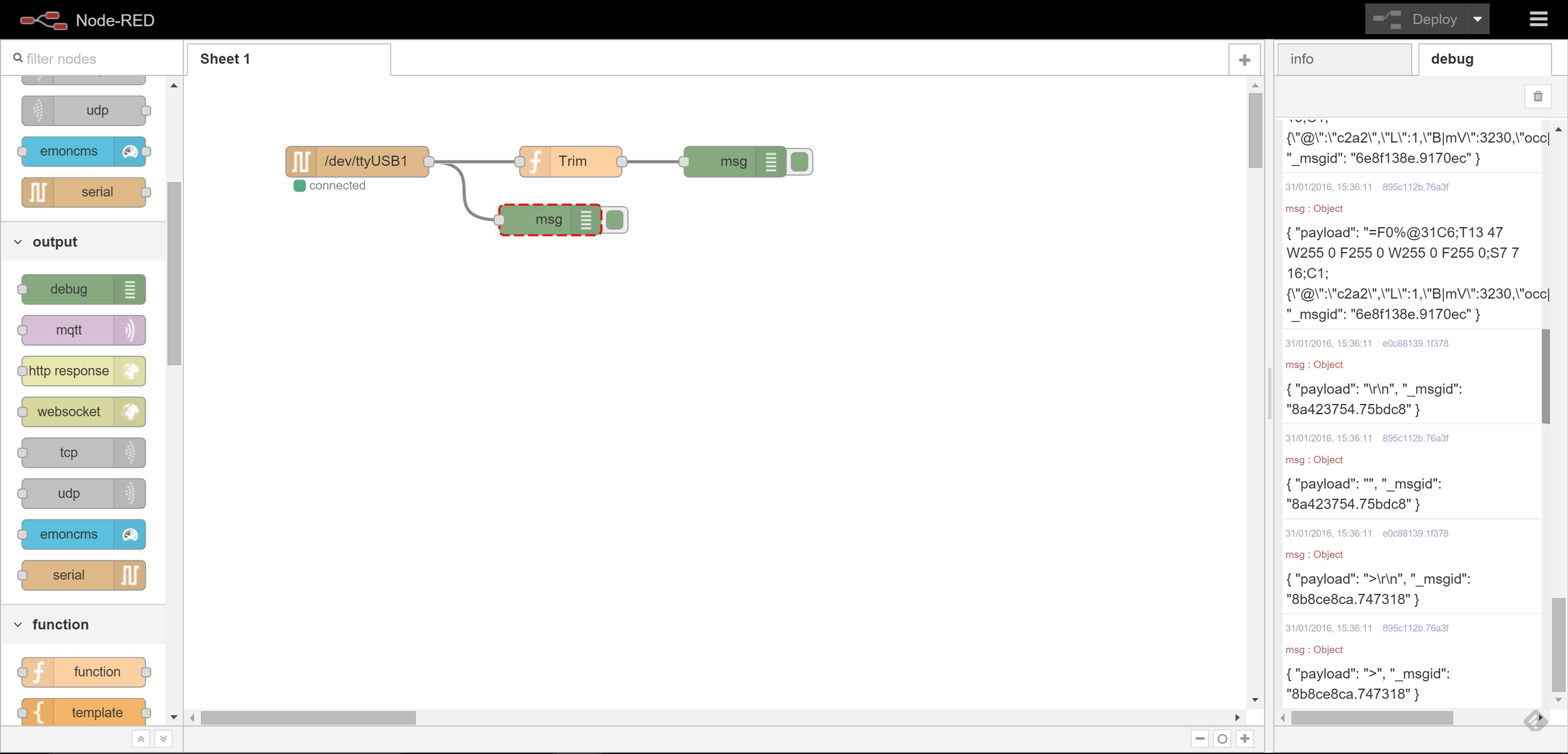 Experiments with Node-RED — BigJungle Ltd