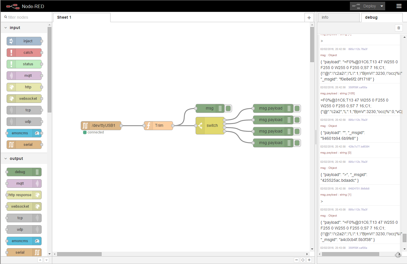 Experiments with Node-RED — BigJungle Ltd
