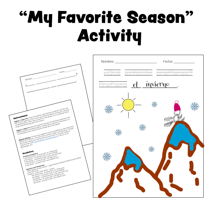 Seasons In Spanish Worksheet