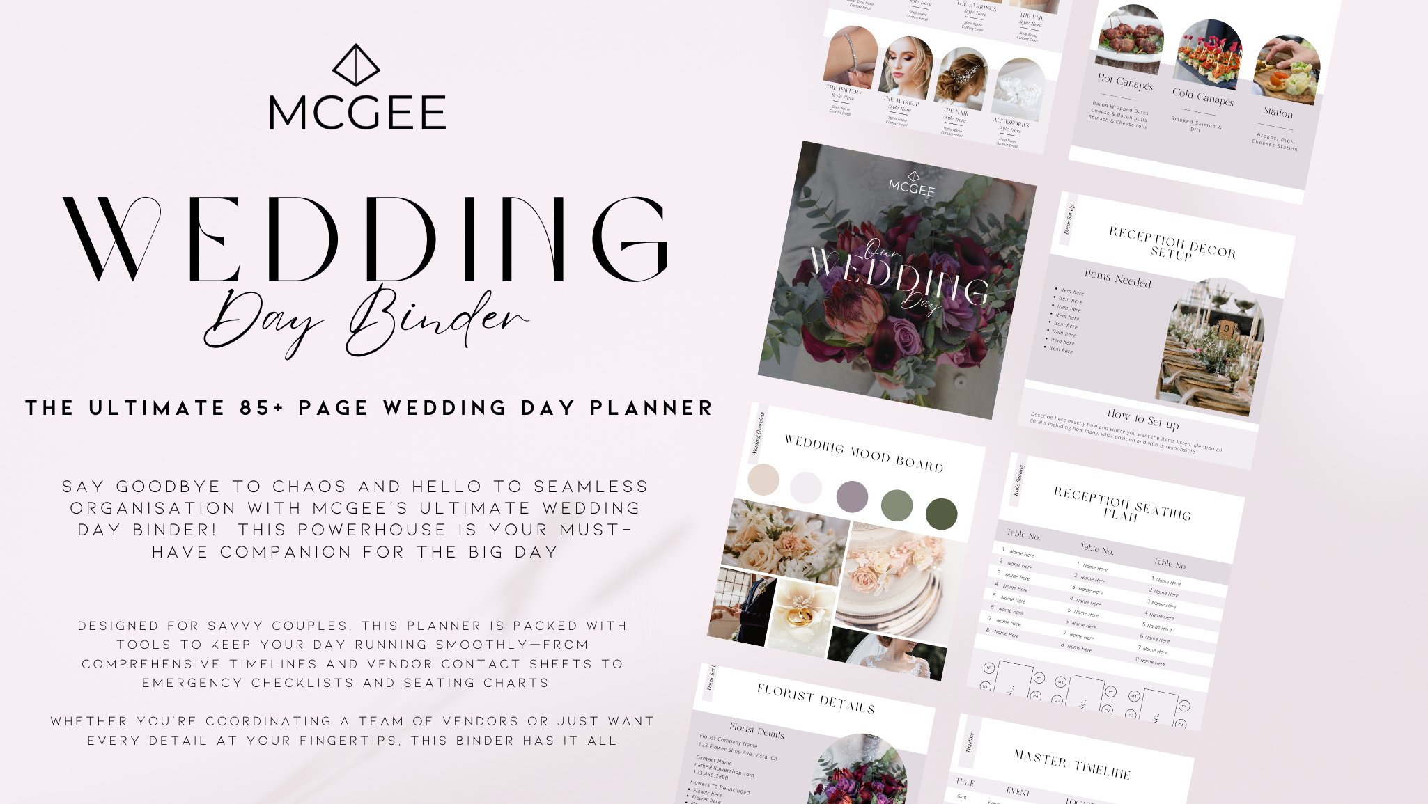 The Ultimate Wedding Day Binder 85+ Pages of Planning — McGee