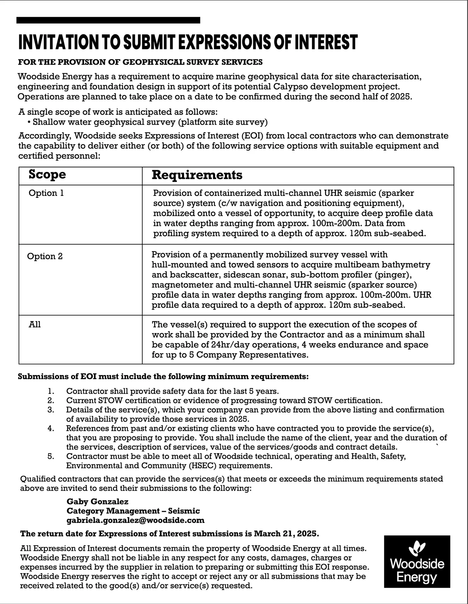 Expressions Of Interest Energy Chamber Of Trinidad And Tobago