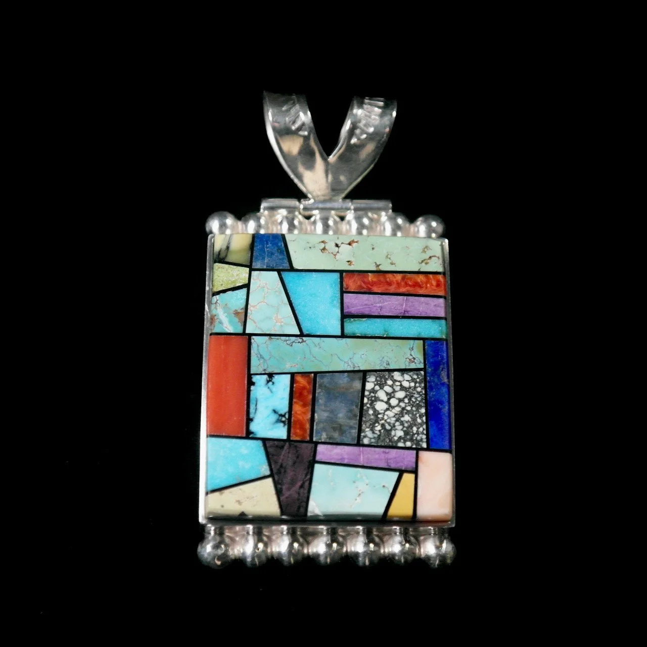 The Adobe Fine Art —Yellowhorse—47-91 Multi Stone Inlay Pendant