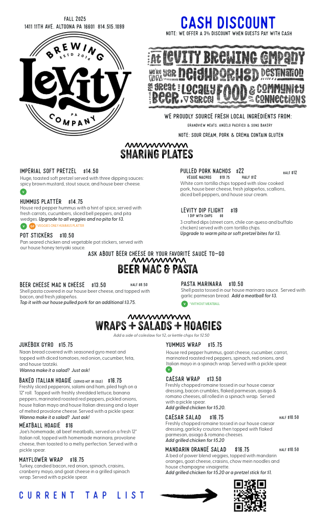 The Food — Levity Brewing Co.