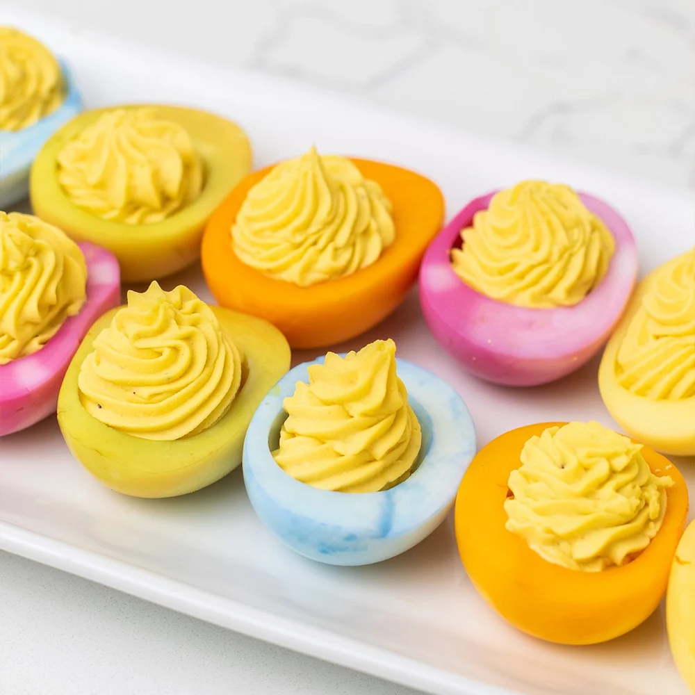 Marbled Deviled EASTER Eggs | Artificial Dye-free | Color Kitchen