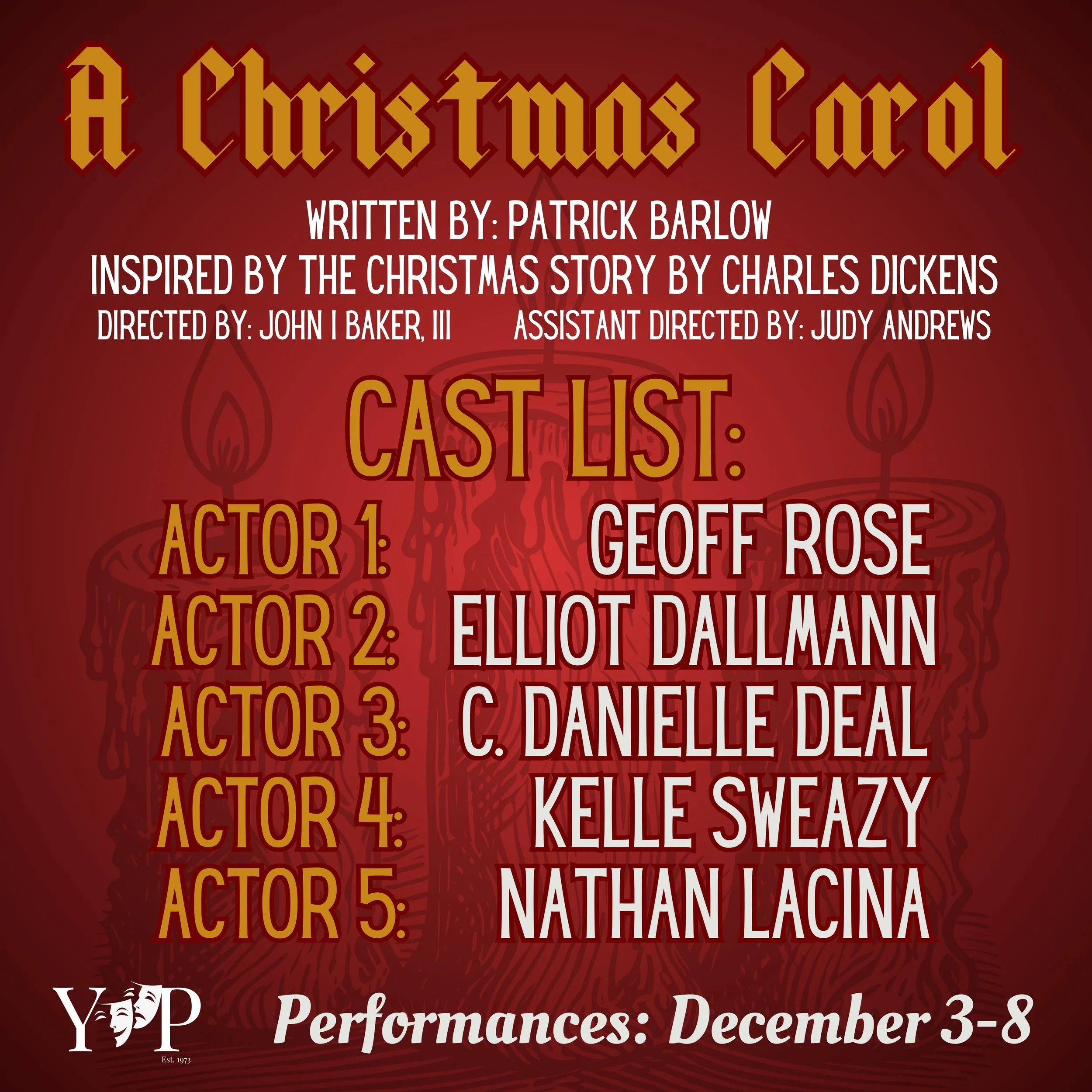 "A Christmas Carol" Cast List — Yorkshire Playhouse