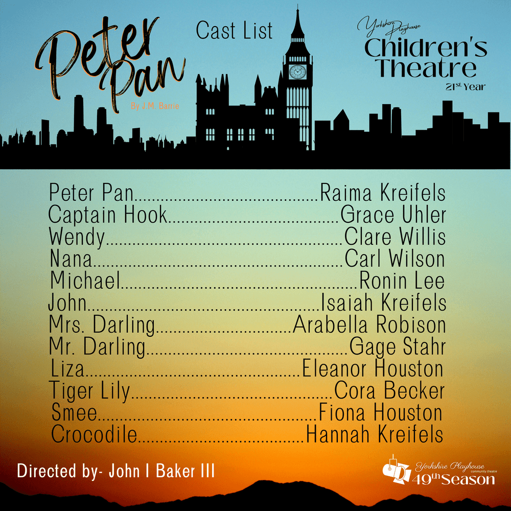 Peter Pan: Cast List — Yorkshire Playhouse