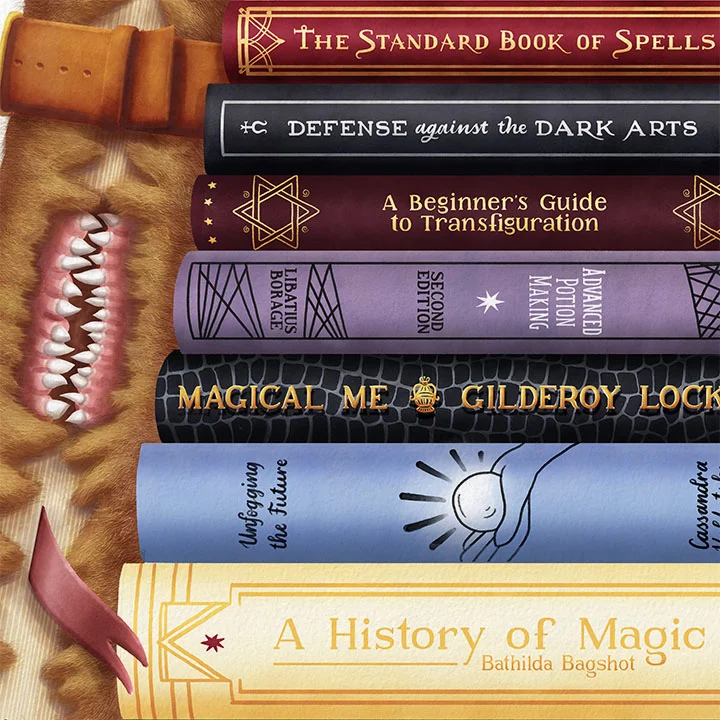 Harry Potter: Hogwarts Textbooks Book Stack Art Print — Alyssa Santo Design