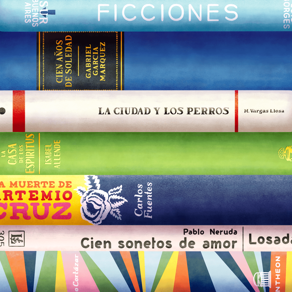 Spanish Language Classics Book Stack Art Print — Alyssa Santo Design