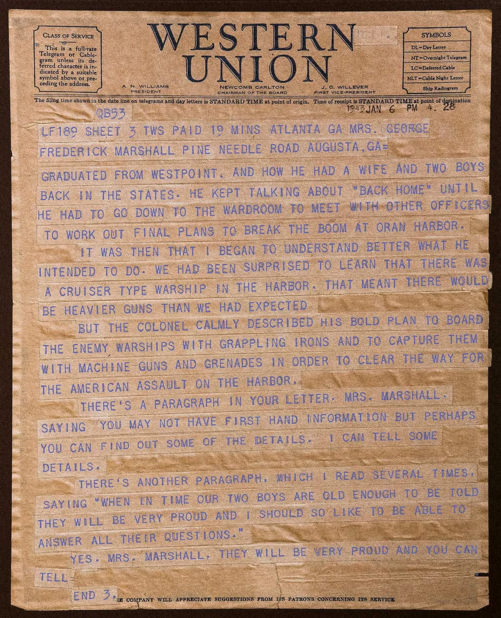 The Legacy Behind a War Telegram — The Conservation Center