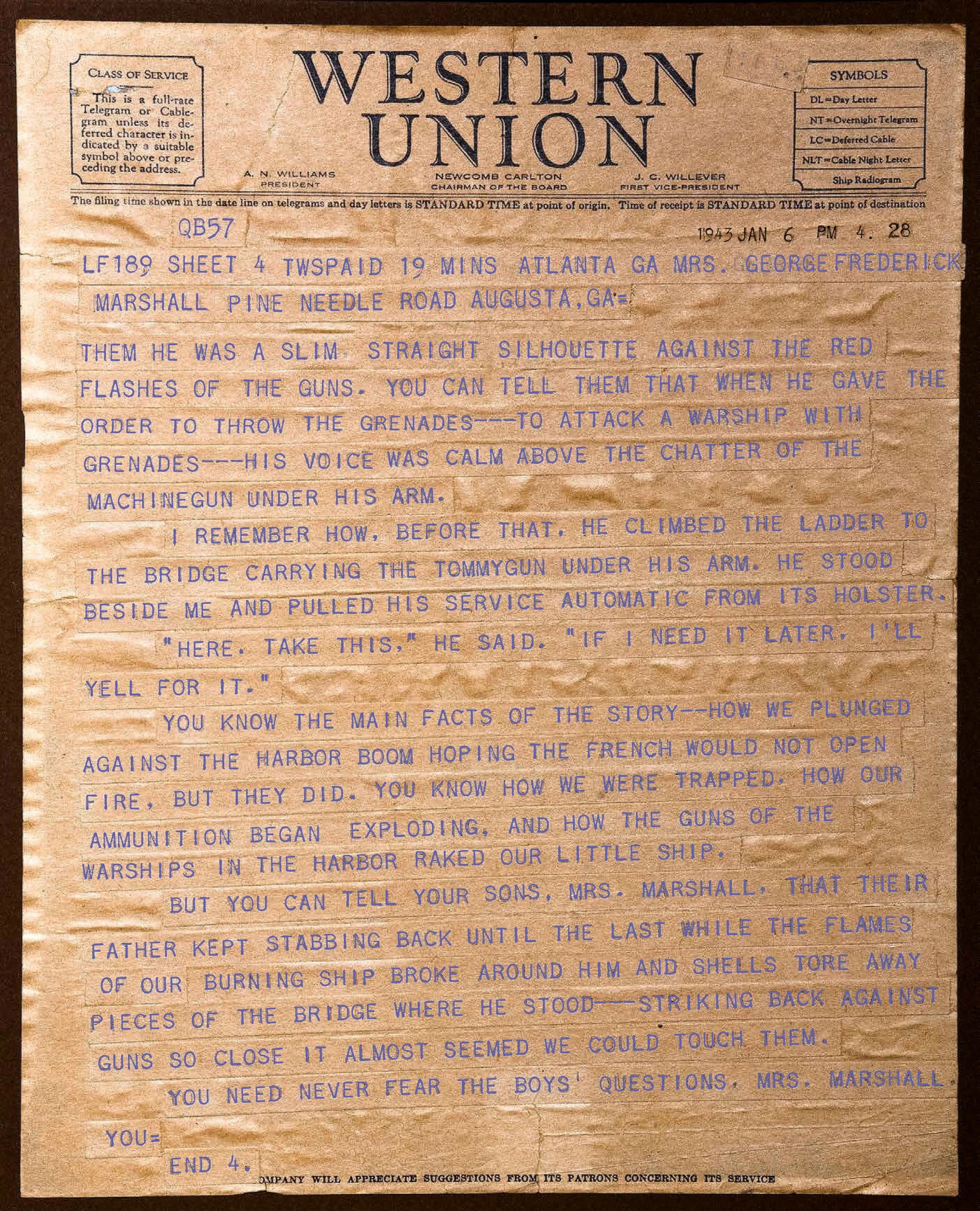 The Legacy Behind a War Telegram — The Conservation Center