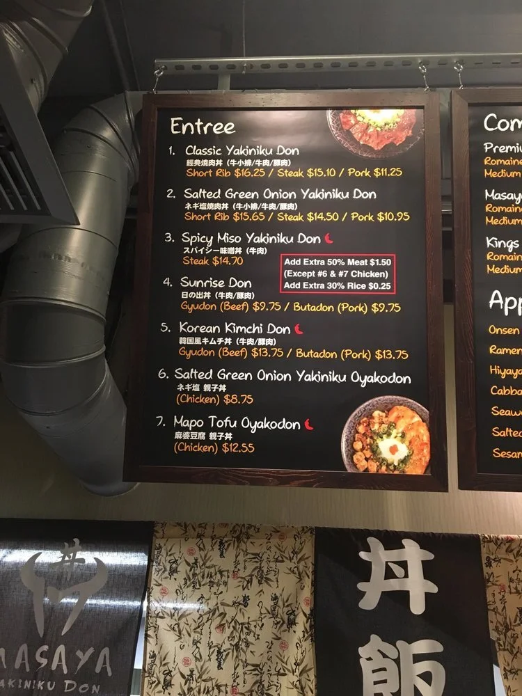 Menus & Price Board Signs — Cal Signs Inc.