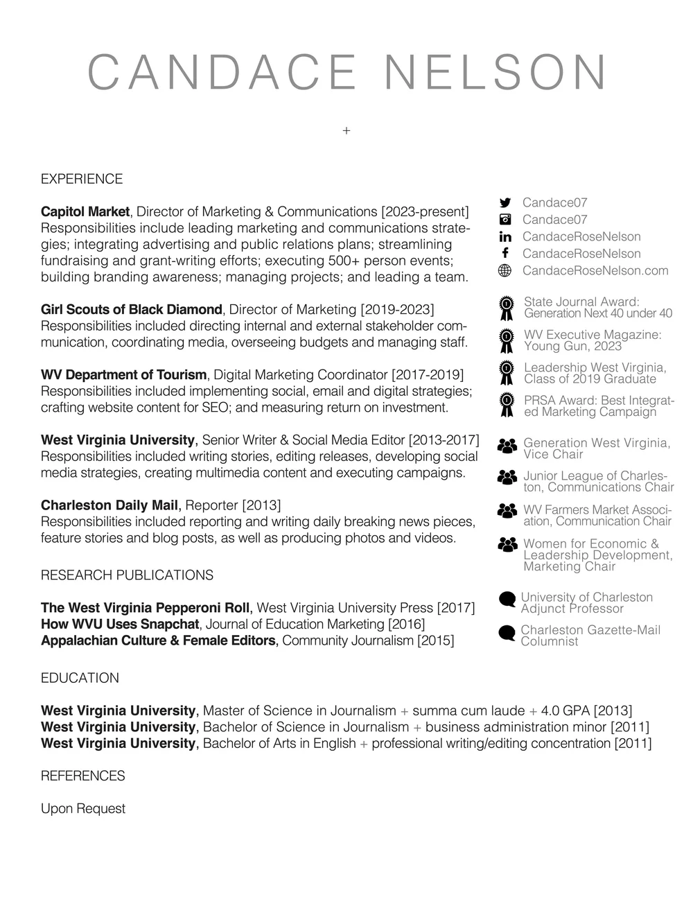 Resume — Candace Rose Nelson