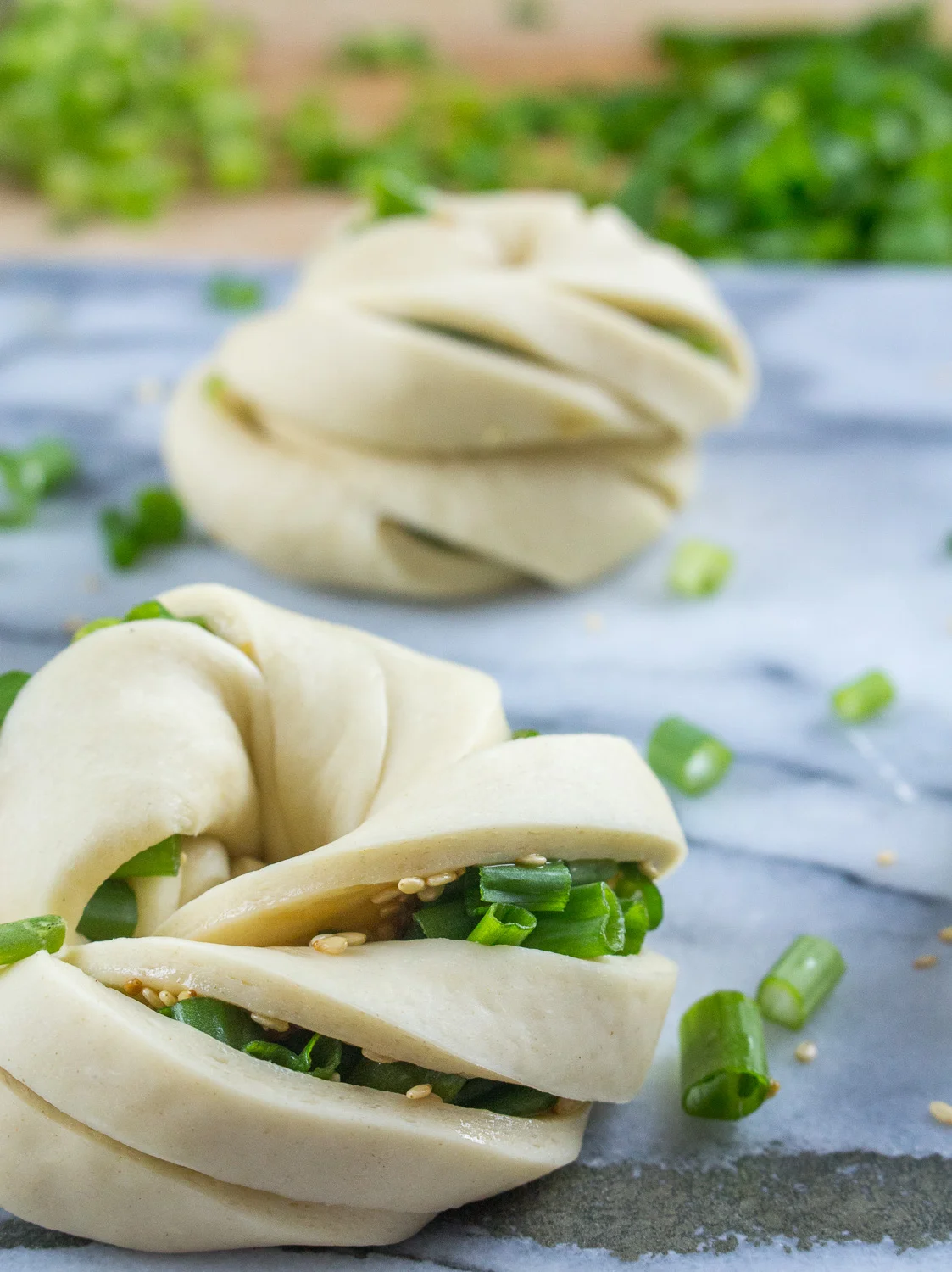 Baked Scallion and Sesame Seed Buns — knead. bake. cook.