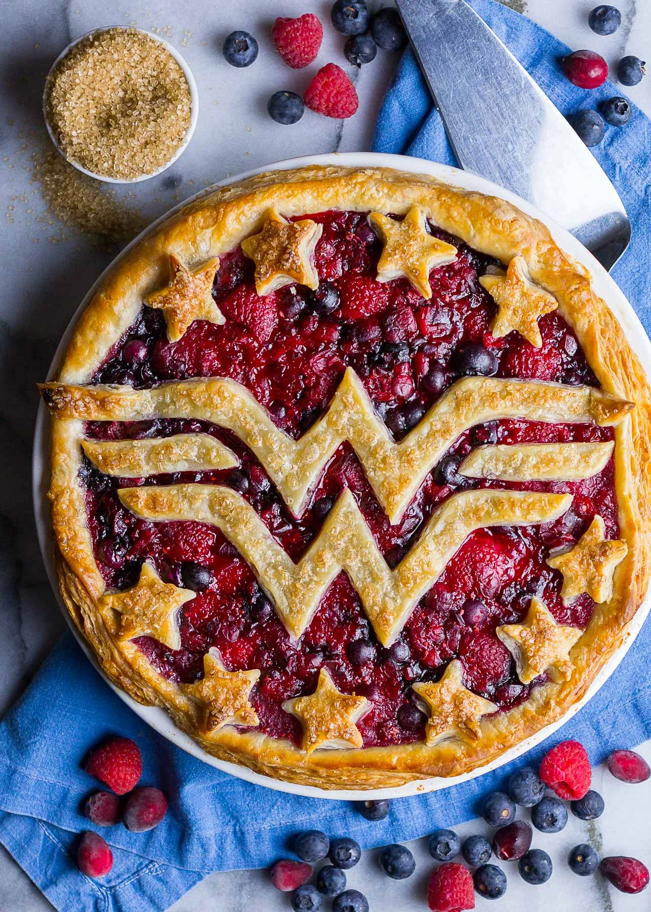 Cranberry, Raspberry and Blueberry Wonder Woman Pie — knead. bake. cook.
