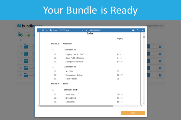 Electronic Bundles (e-bundles) for Court — Bundledocs