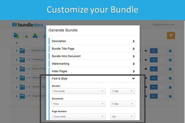 How to Apply Font & Styles to your Bundle with Bundledocs — Bundledocs