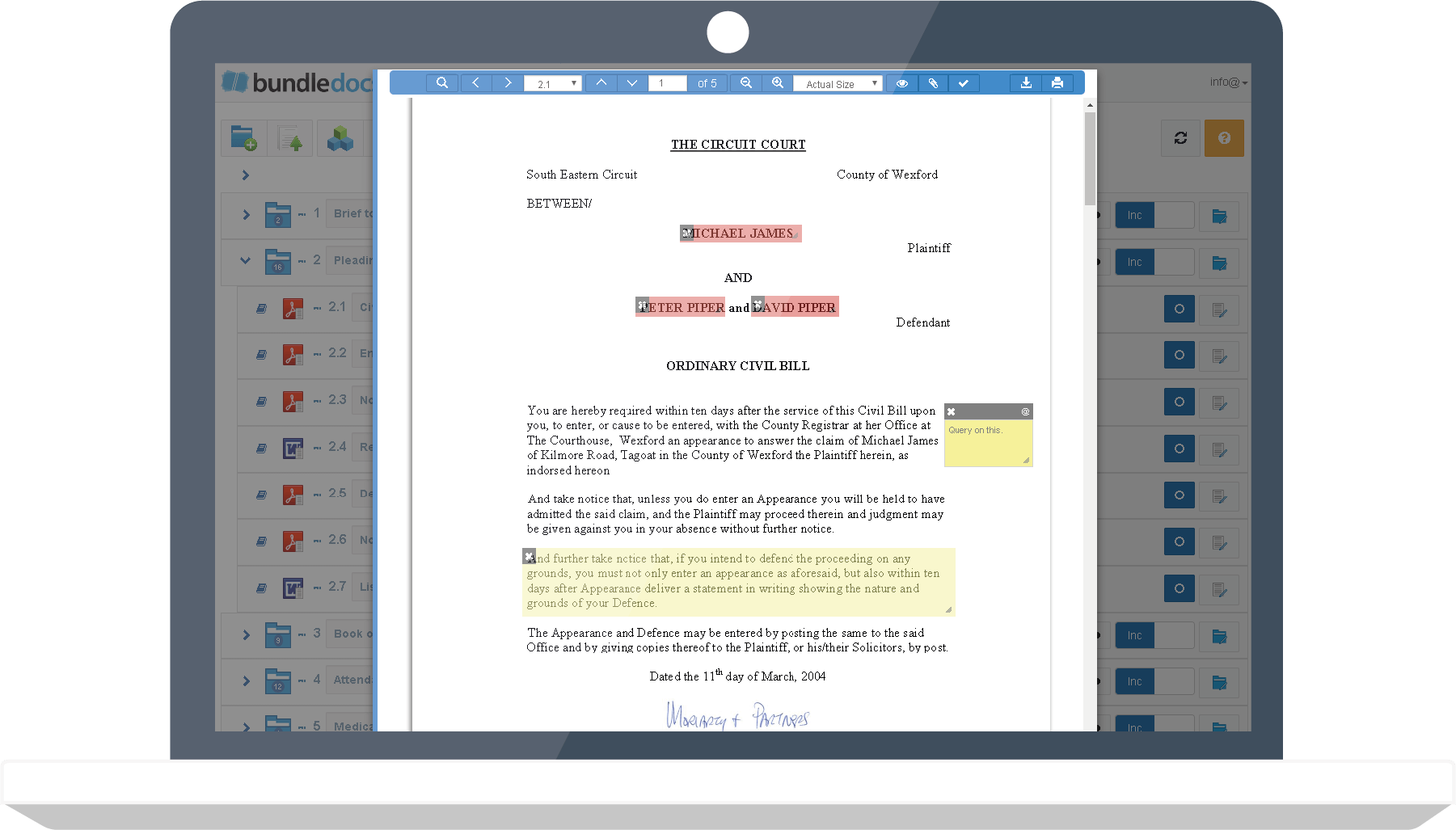 Bundledocs Features — Bundledocs