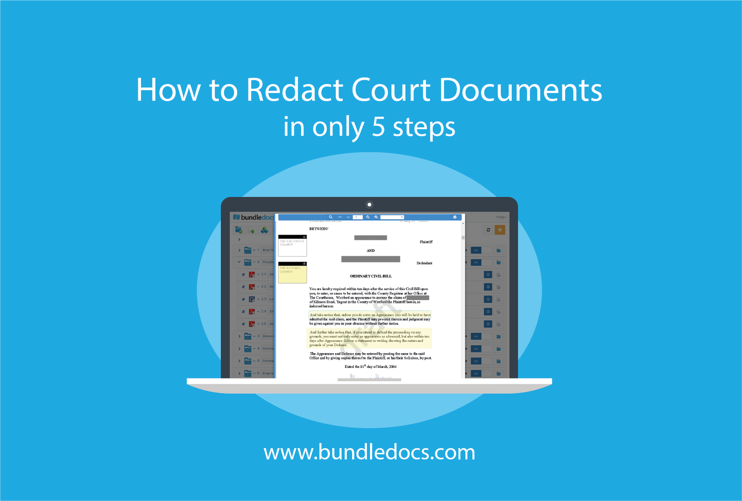 How to Redact Court Documents — Bundledocs
