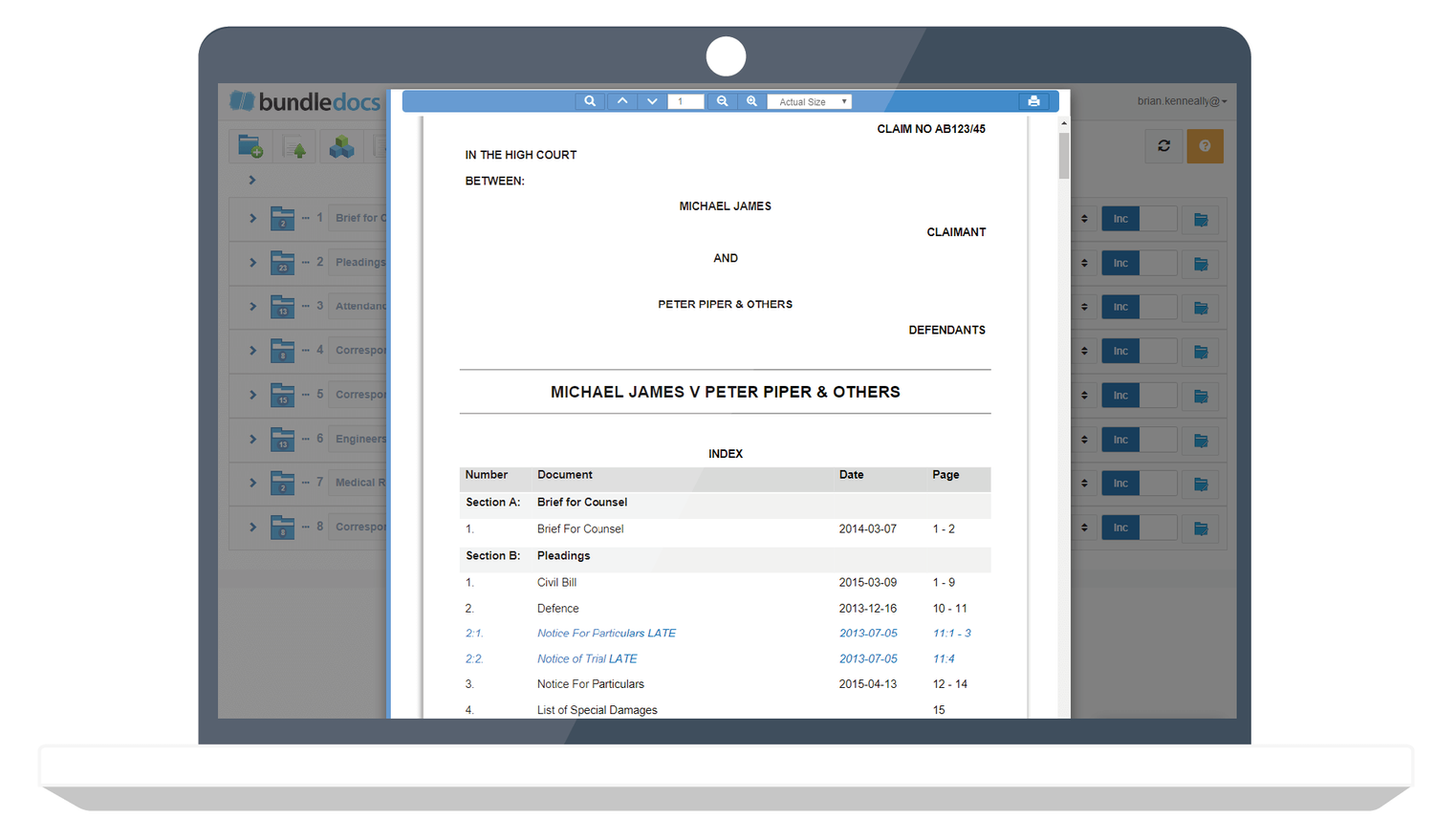 Document Indexing — Bundledocs