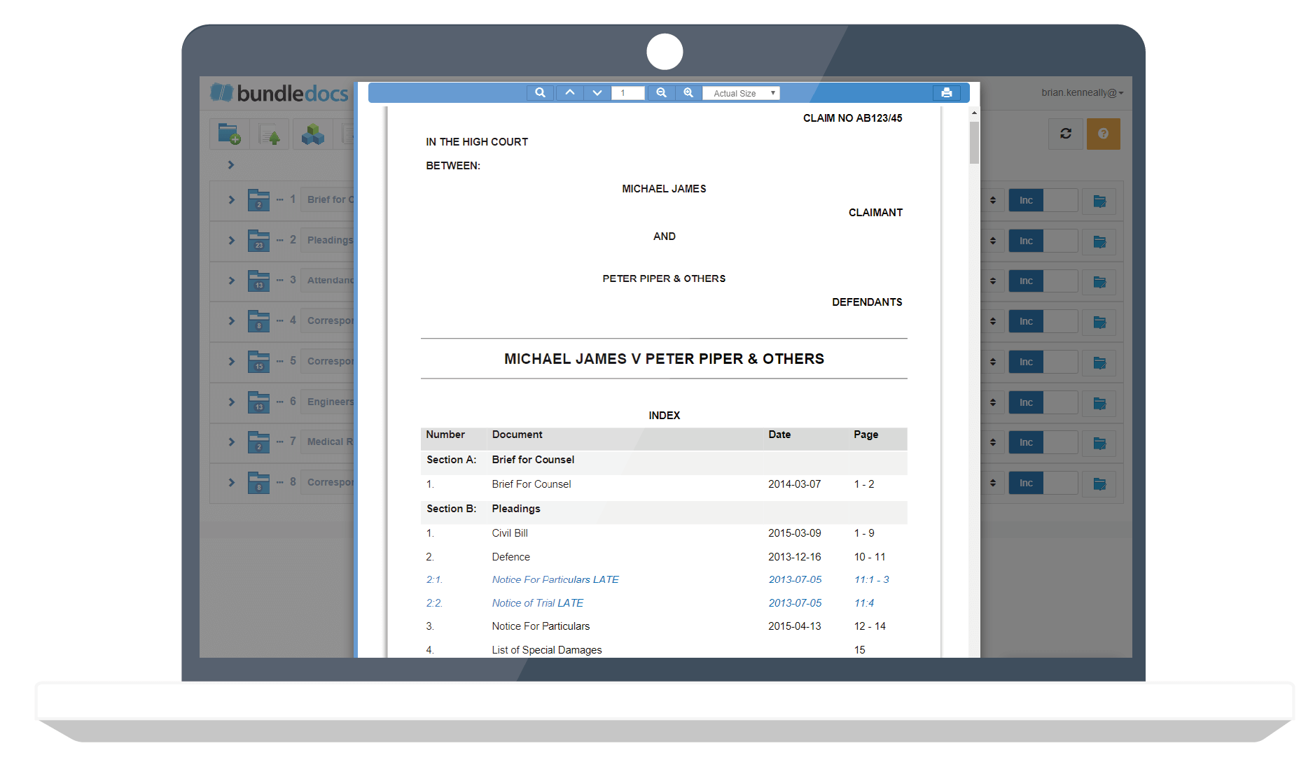 Document Indexing — Bundledocs