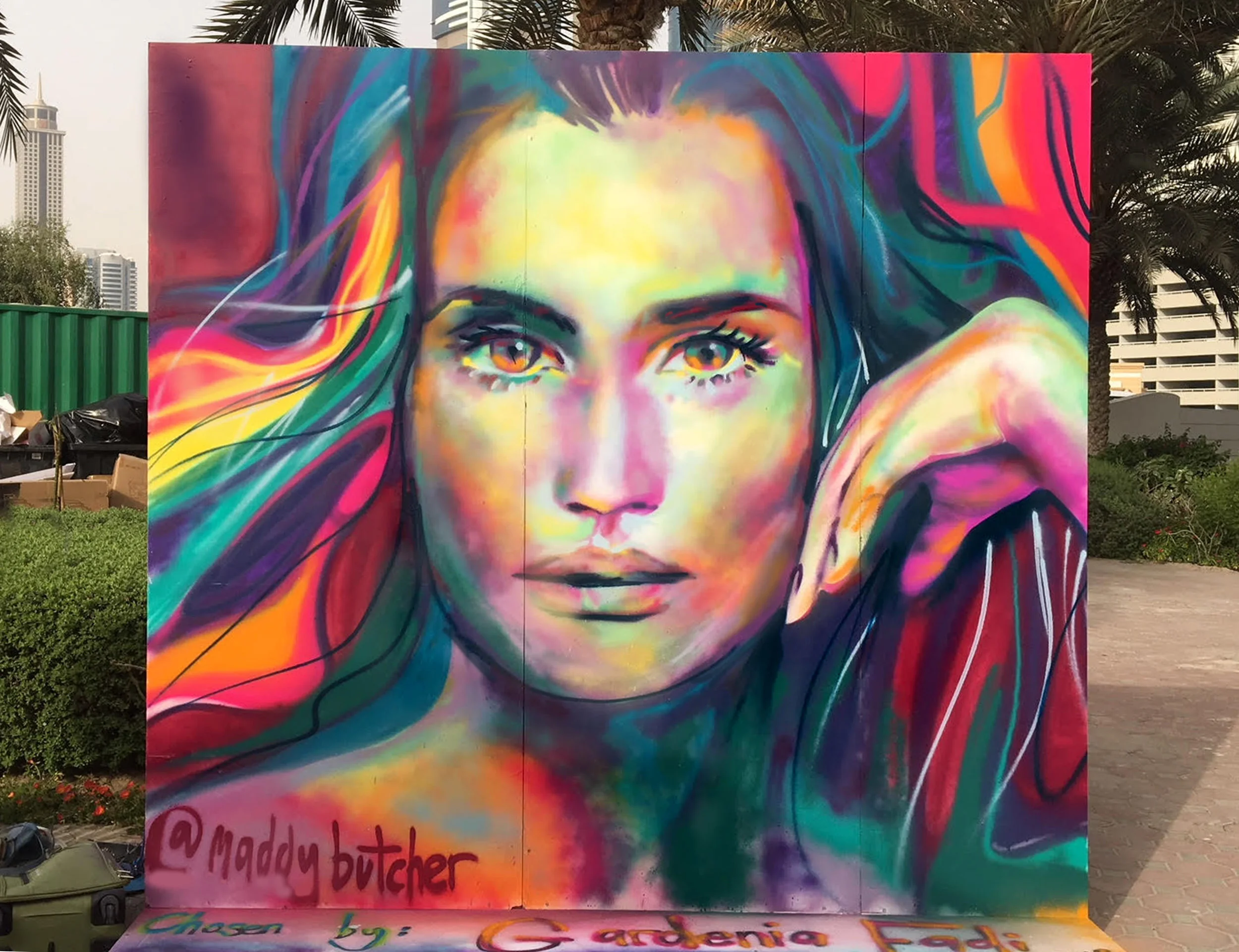 Maddy Butcher, British street artist, illustrator & painter, Dubai UAE ...