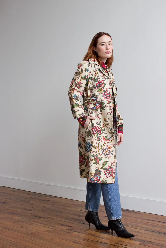1970s Margit Brandt William Morris Floral Trench — Wayward Collection