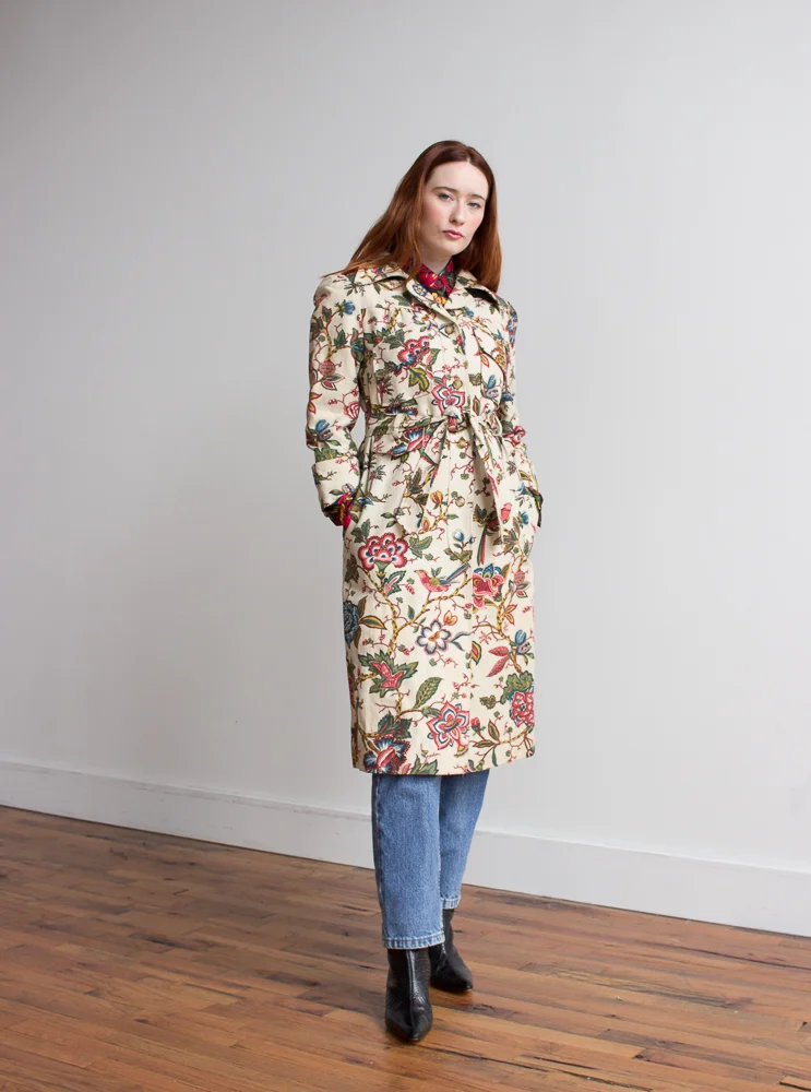 1970s Margit Brandt William Morris Floral Trench — Wayward Collection