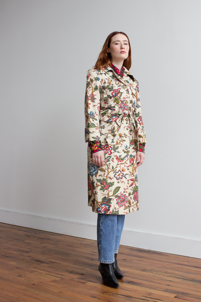 1970s Margit Brandt William Morris Floral Trench — Wayward Collection