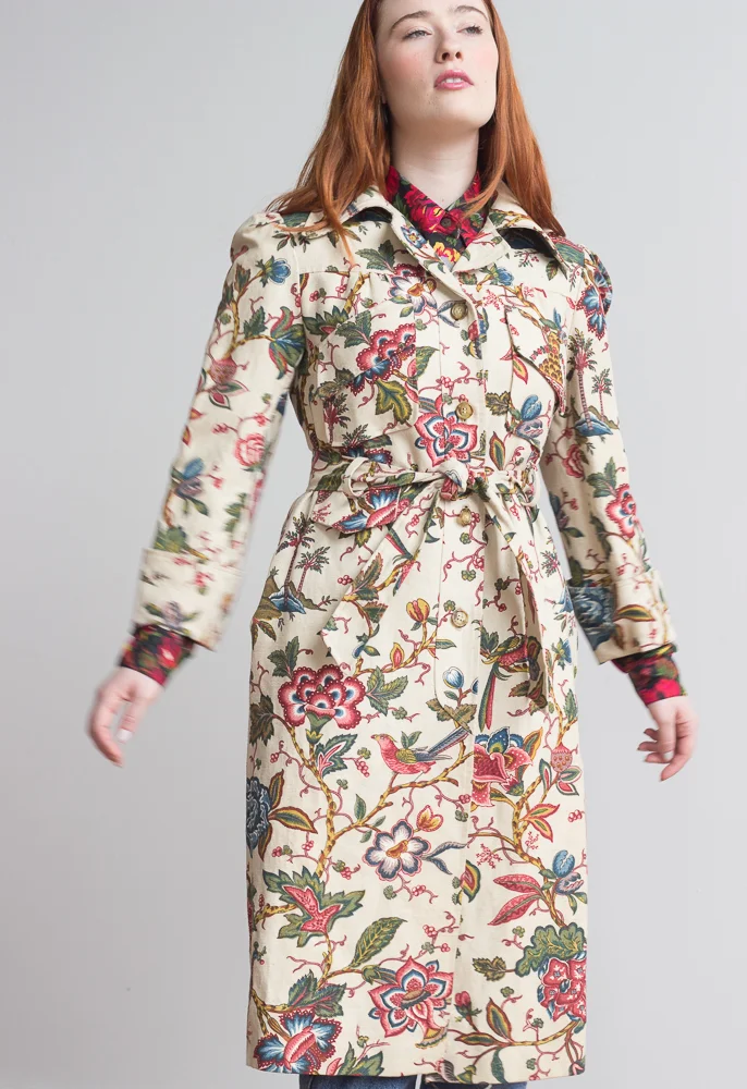 1970s Margit Brandt William Morris Floral Trench — Wayward Collection