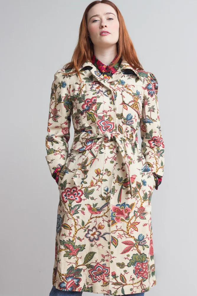 1970s Margit Brandt William Morris Floral Trench — Wayward Collection