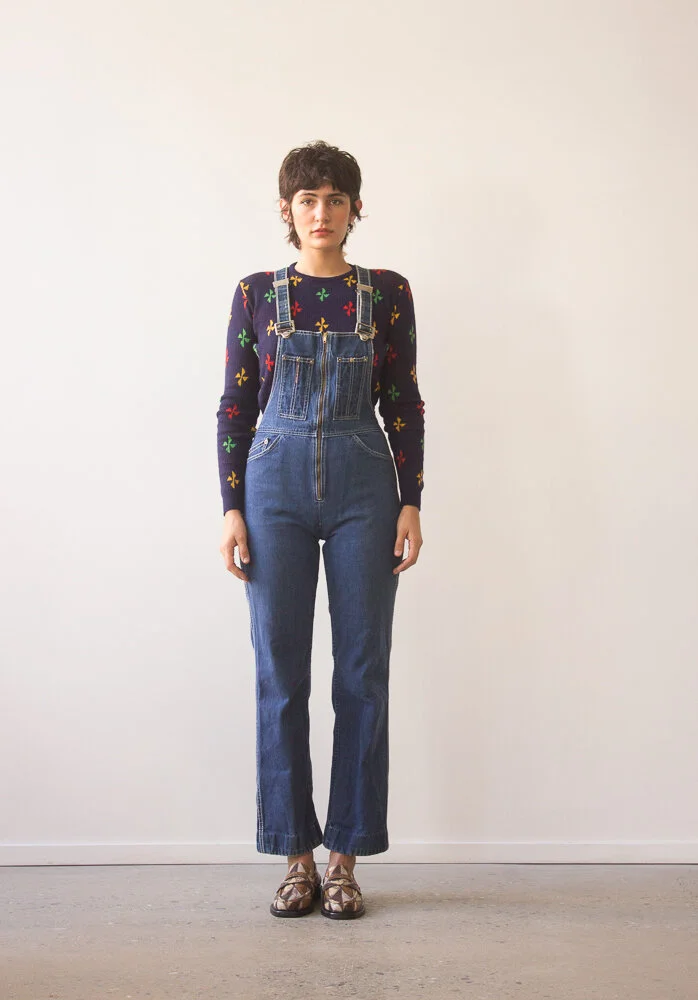 1970s Loretta Lynn Zip Front Denim Overalls — Wayward Collection