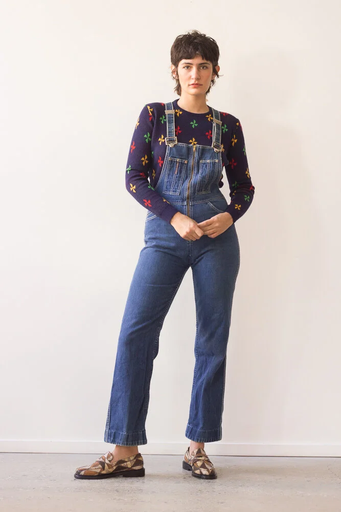 1970s Loretta Lynn Zip Front Denim Overalls — Wayward Collection