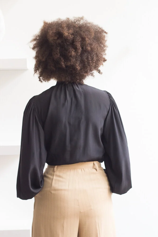 1970s Yves Saint Laurent Silk Balloon Sleeve Blouse — Wayward Collection
