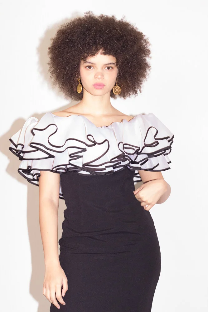 1990s Victor Costa Organza Ultra Ruffle Cocktail Dress — Wayward Collection