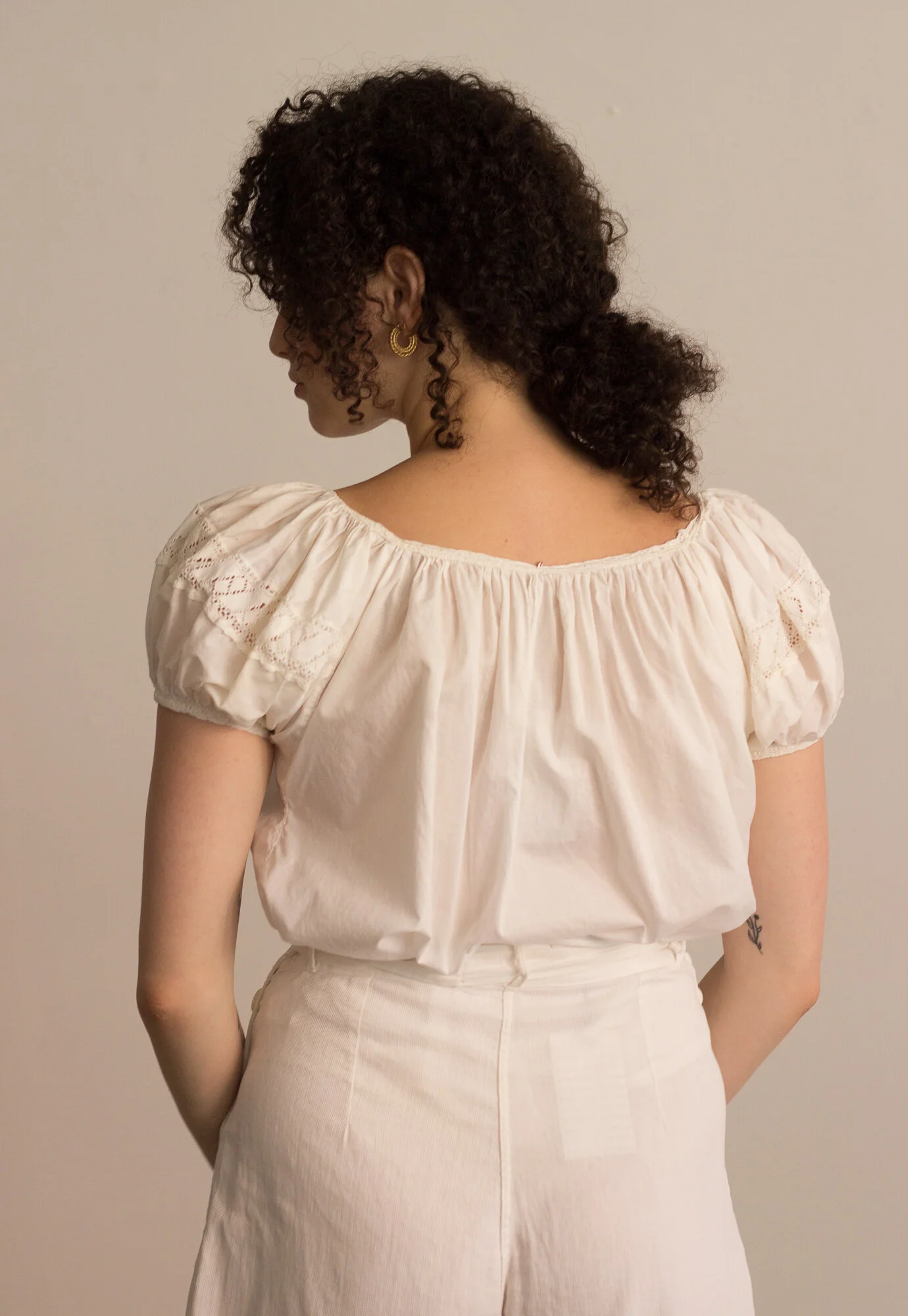 1930s White Cotton Peasant Top — Wayward Collection