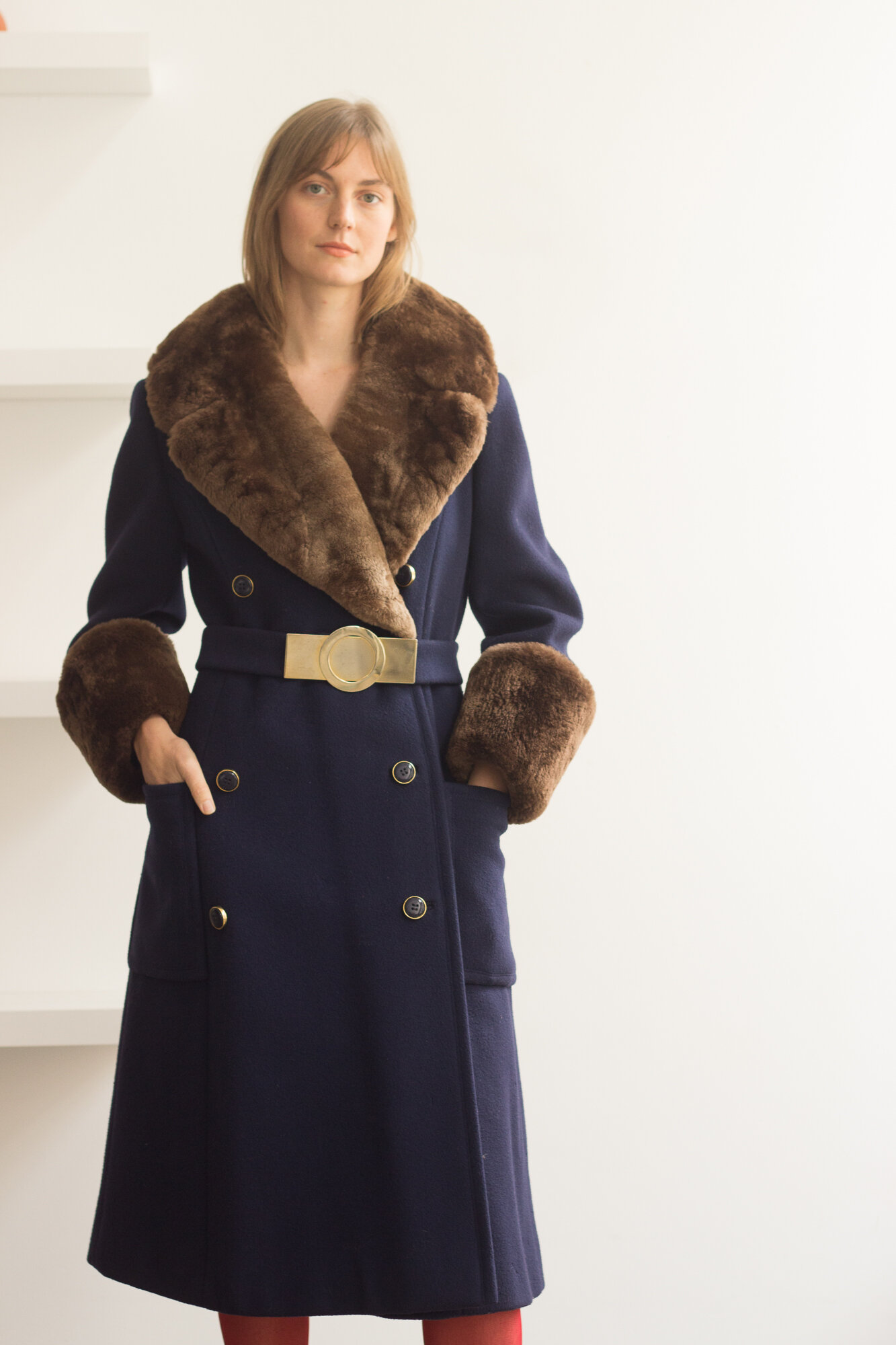 1970s Nan Duskin Cashmere Coat with Shear Beaver Trim — Wayward Collection