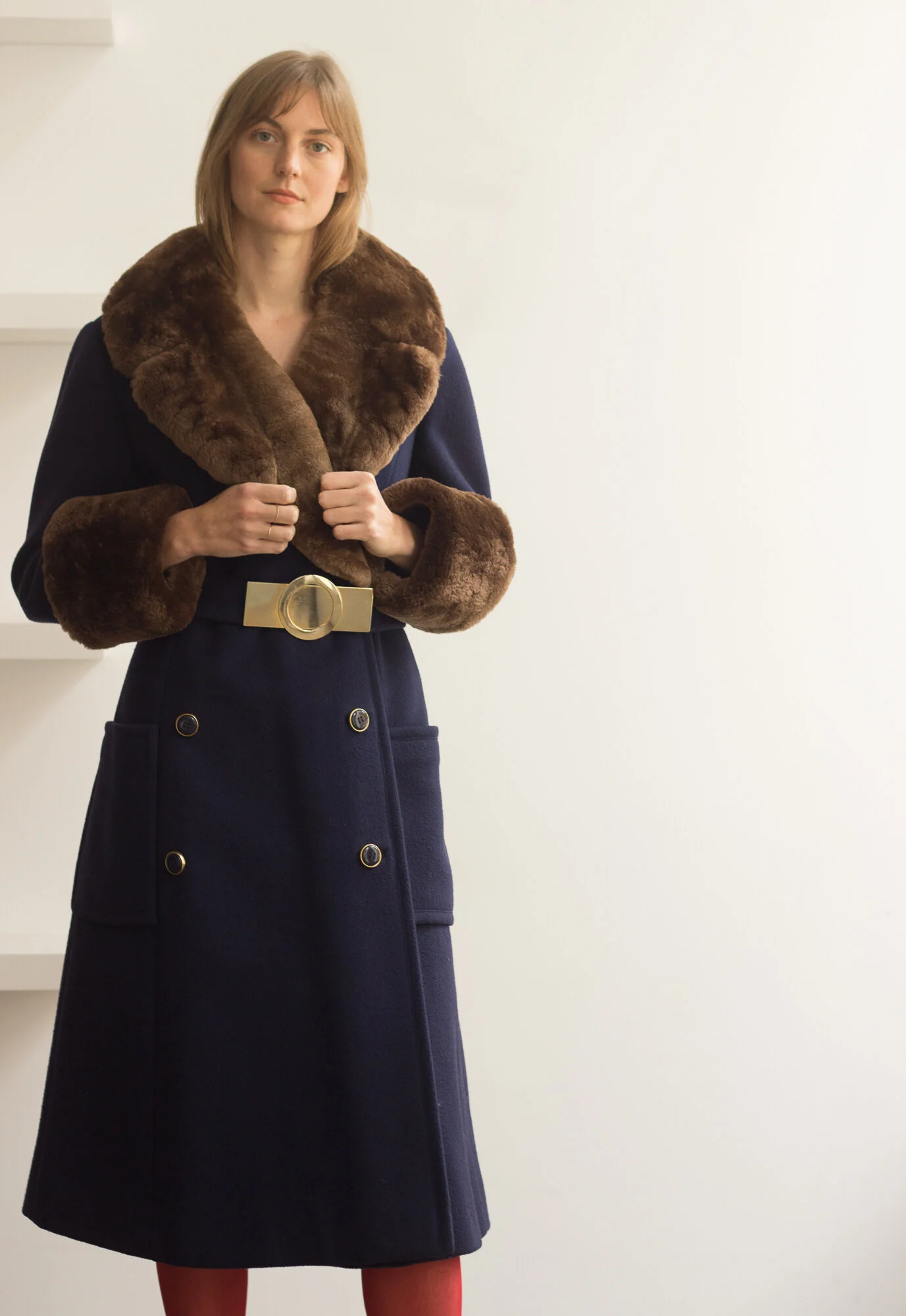 1970s Nan Duskin Cashmere Coat with Shear Beaver Trim — Wayward Collection