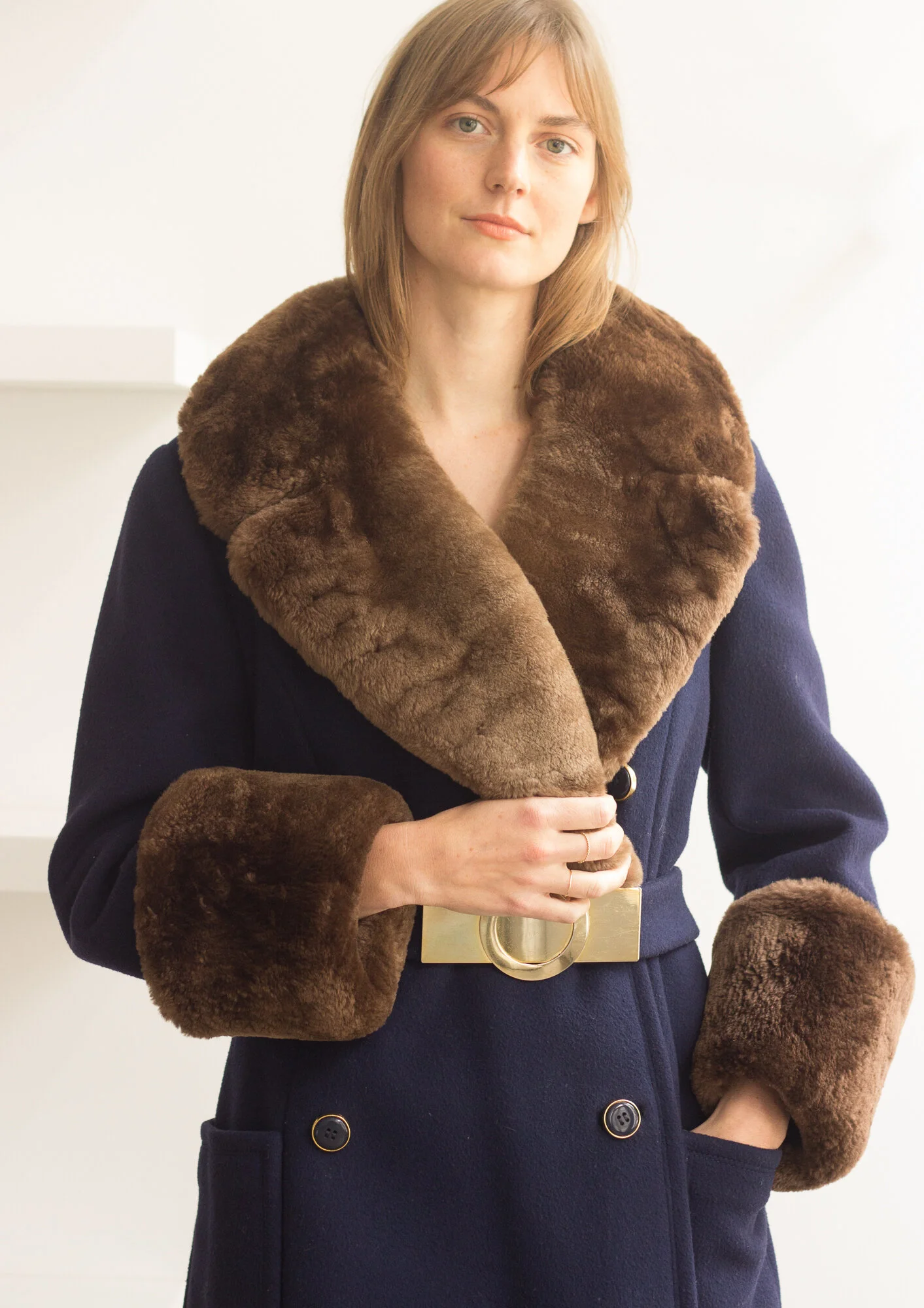 1970s Nan Duskin Cashmere Coat with Shear Beaver Trim — Wayward Collection
