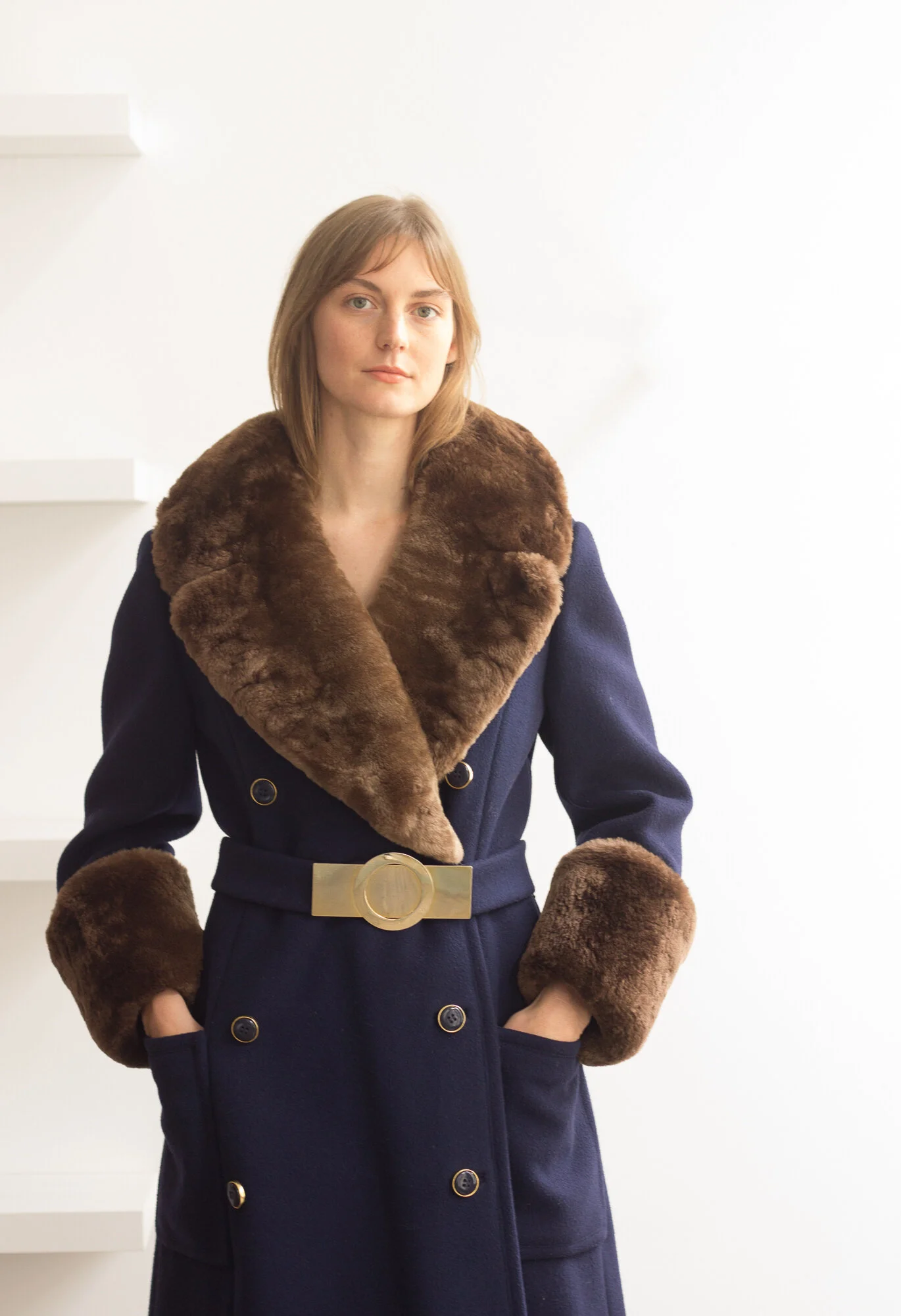 1970s Nan Duskin Cashmere Coat with Shear Beaver Trim — Wayward Collection