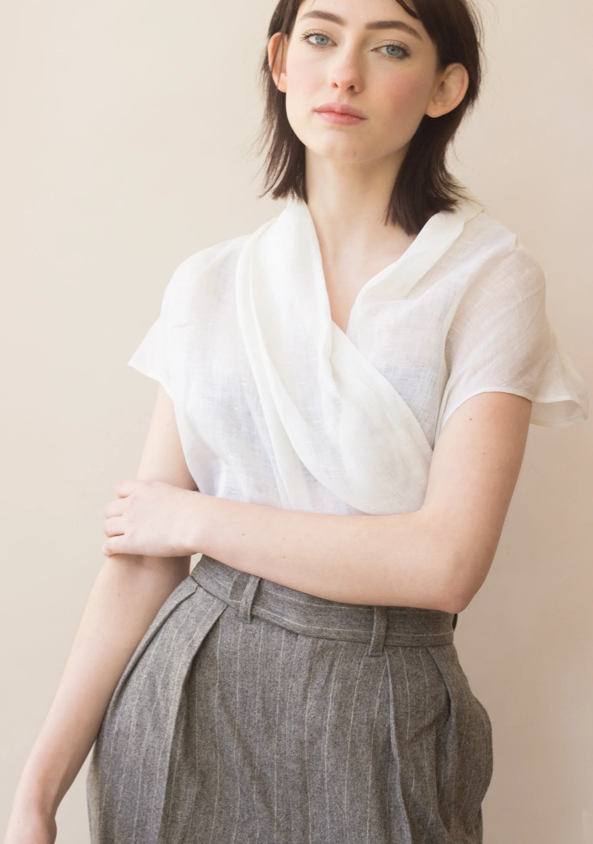 1980s Barbara Bui Sheer Linen Wrap Top — Wayward Collection